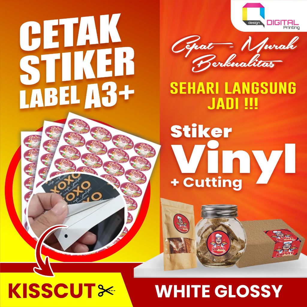 Jual STIKER VINYL GLOSY A3+ / VINYL PUTIH - CUSTOM + CUTTING NON ...