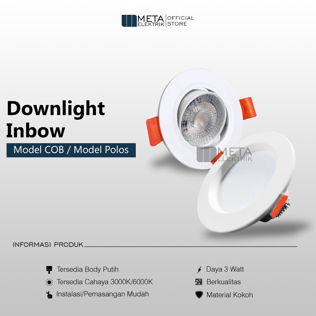 Jual Lampu downlight led spotlight 3w lampu downlight 3 watt super ...