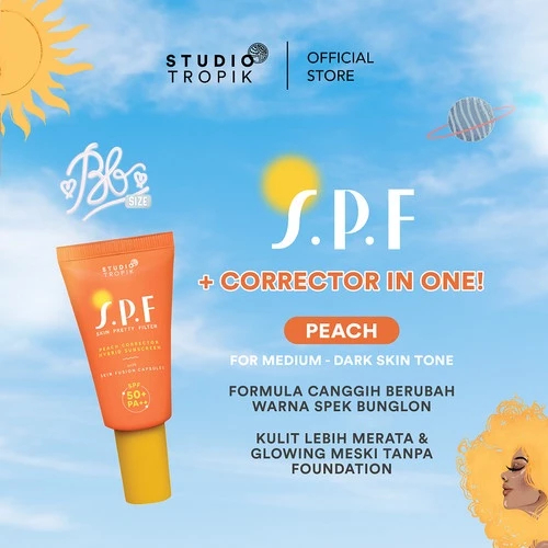 Jual Studio Tropik Tinted Sunscreen SPF 50+ PA++ (Peach) - Skin Pretty ...