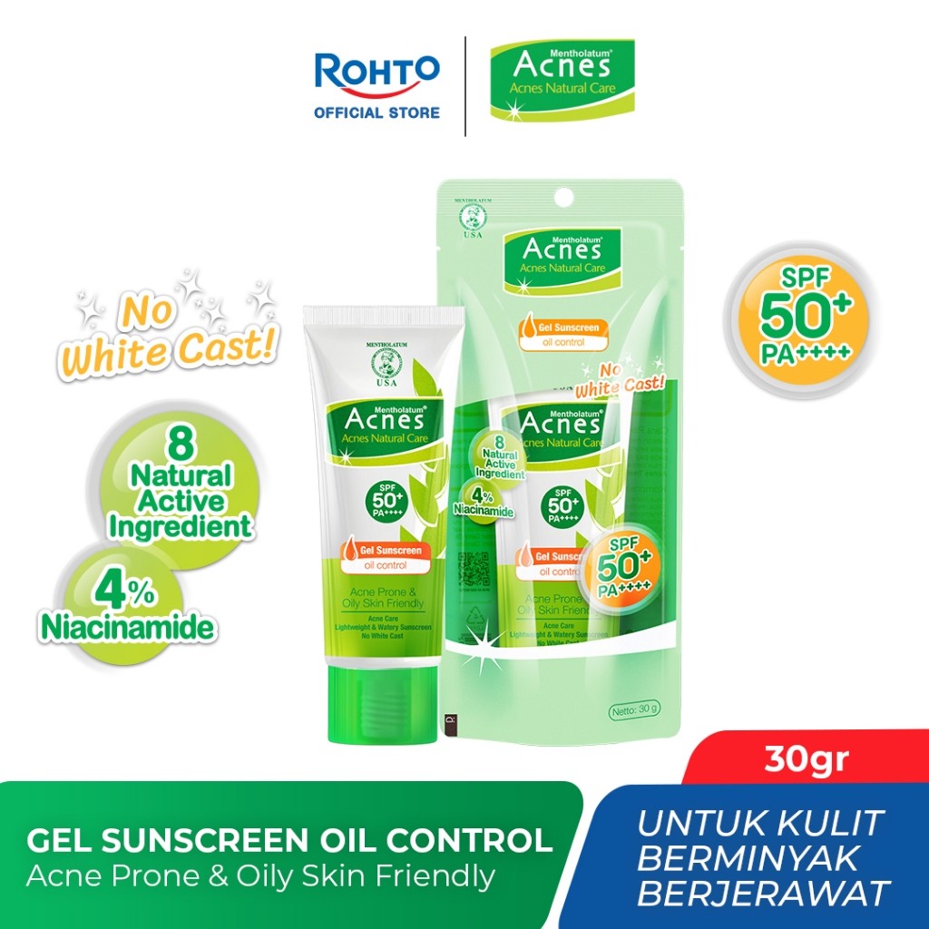 Jual [NEW PRODUCT] Acnes Natural Care Oil Control Gel Sunscreen SPF 50 ...