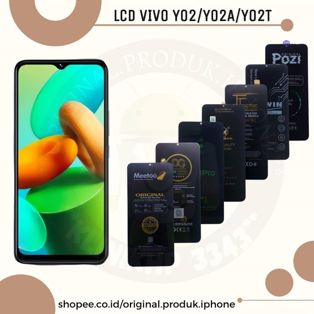 Jual LCD TOUCHSCREEN VIVO Y02/Y02A/Y02T FULLSET ORIGINAL BLACK | Shopee ...