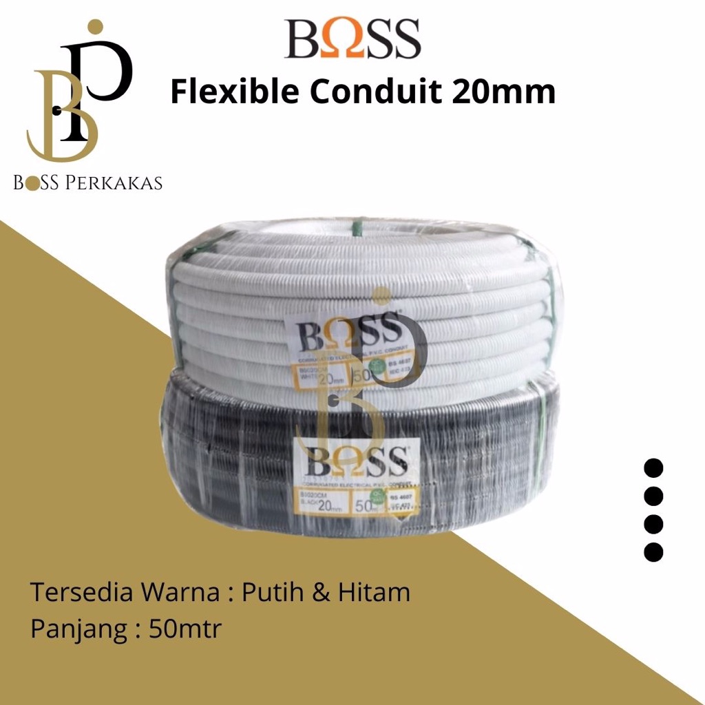 Jual Flexible Conduit 20mm Boss @50mtr // Boss Flexible Conduit 20mm ...