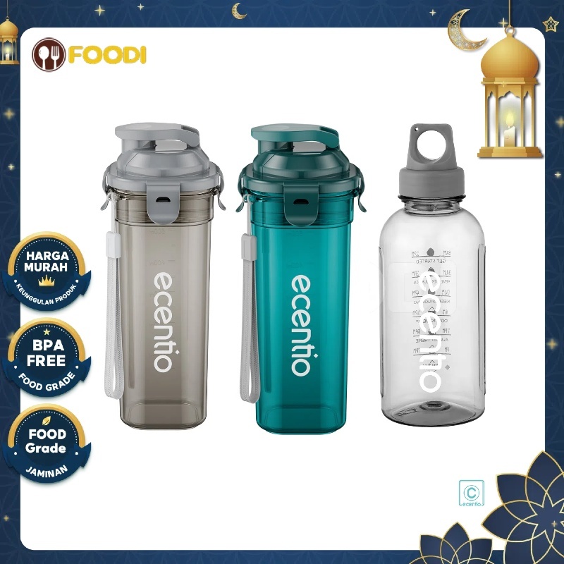 Jual ecentio & FOODI botol minum olahraga 500ml/750ml Botol Minum ...