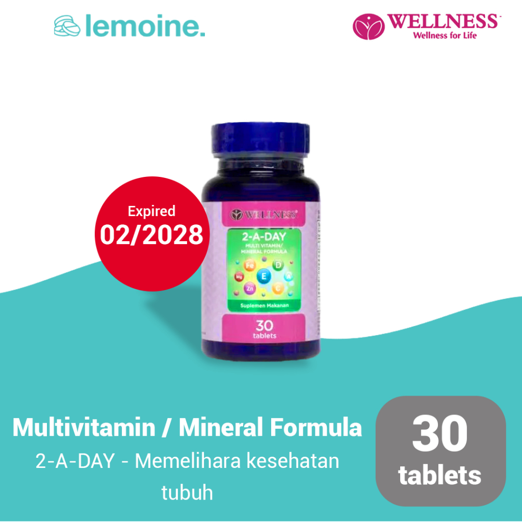 Jual Wellness 2 A Day Multivitamin dan Mineral Formula Vitamin Lengkap ...