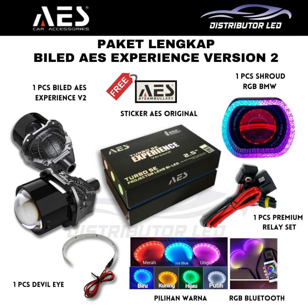 Jual PAKET LENGKAP Biled AES Experience Turbo Se Upgrade V2 2,5 inch 70 Watt | Shopee Indonesia