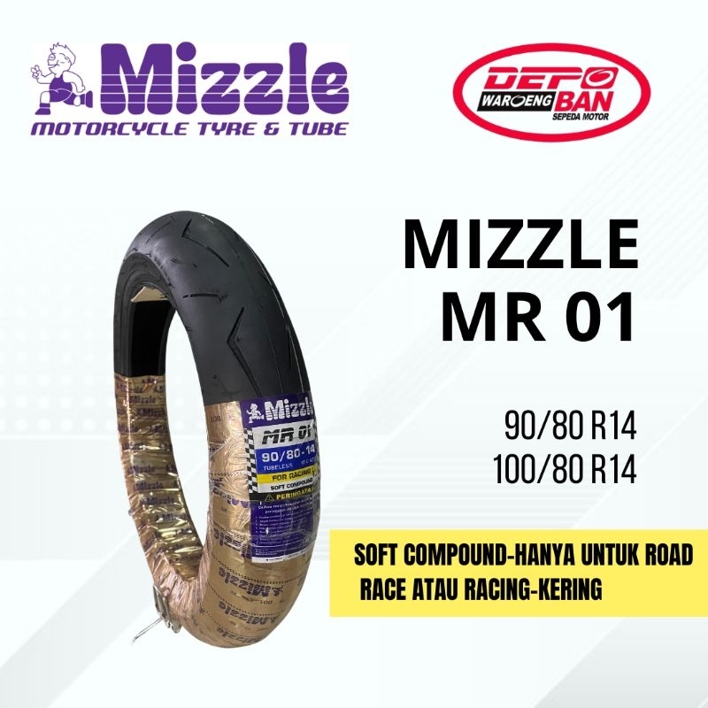 Jual BAN MATIC TUBLESS SOFT COMPOUND MERK MIZZLE TYPE MR01 UKURAN 90/80 ...