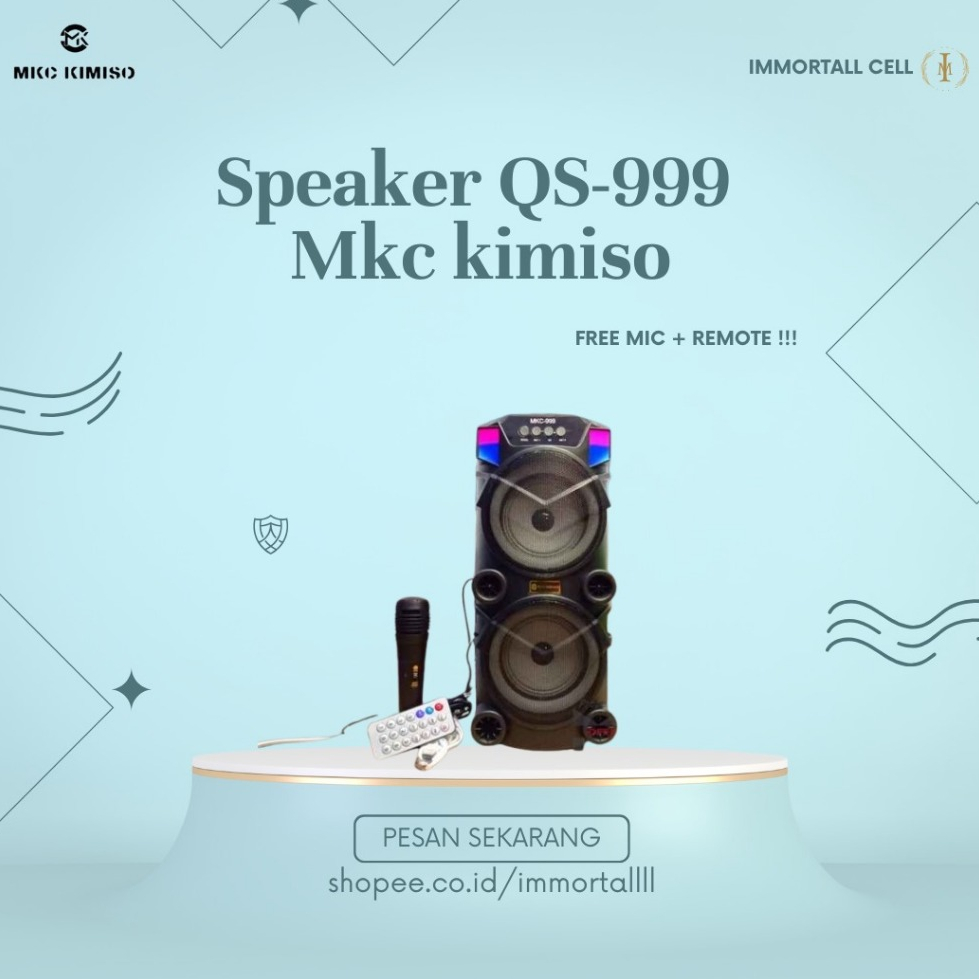 Jual Speaker Bluetooth Portable QS-999 Spiker Full Bass Gratis Mic dan ...