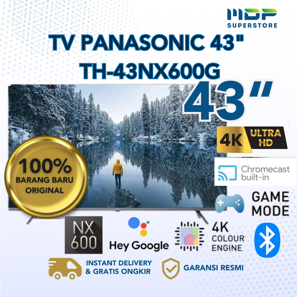 Jual TV PANASONIC 43" TH-43NX600G - GOOGLE TV PANASONIC | Shopee Indonesia