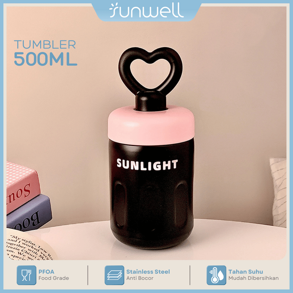Jual FUNNYCOOK Tumbler Stainless Steel 316 Gagang Love Botol Minum Tahan Panas dan Dingin Ukuran ...