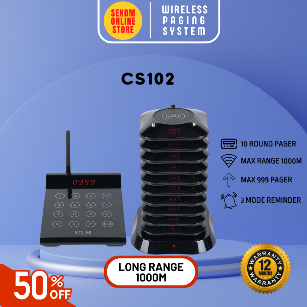 Jual Wireless Calling System - Restaurant Pager KOLMI CS102 | Shopee Indonesia