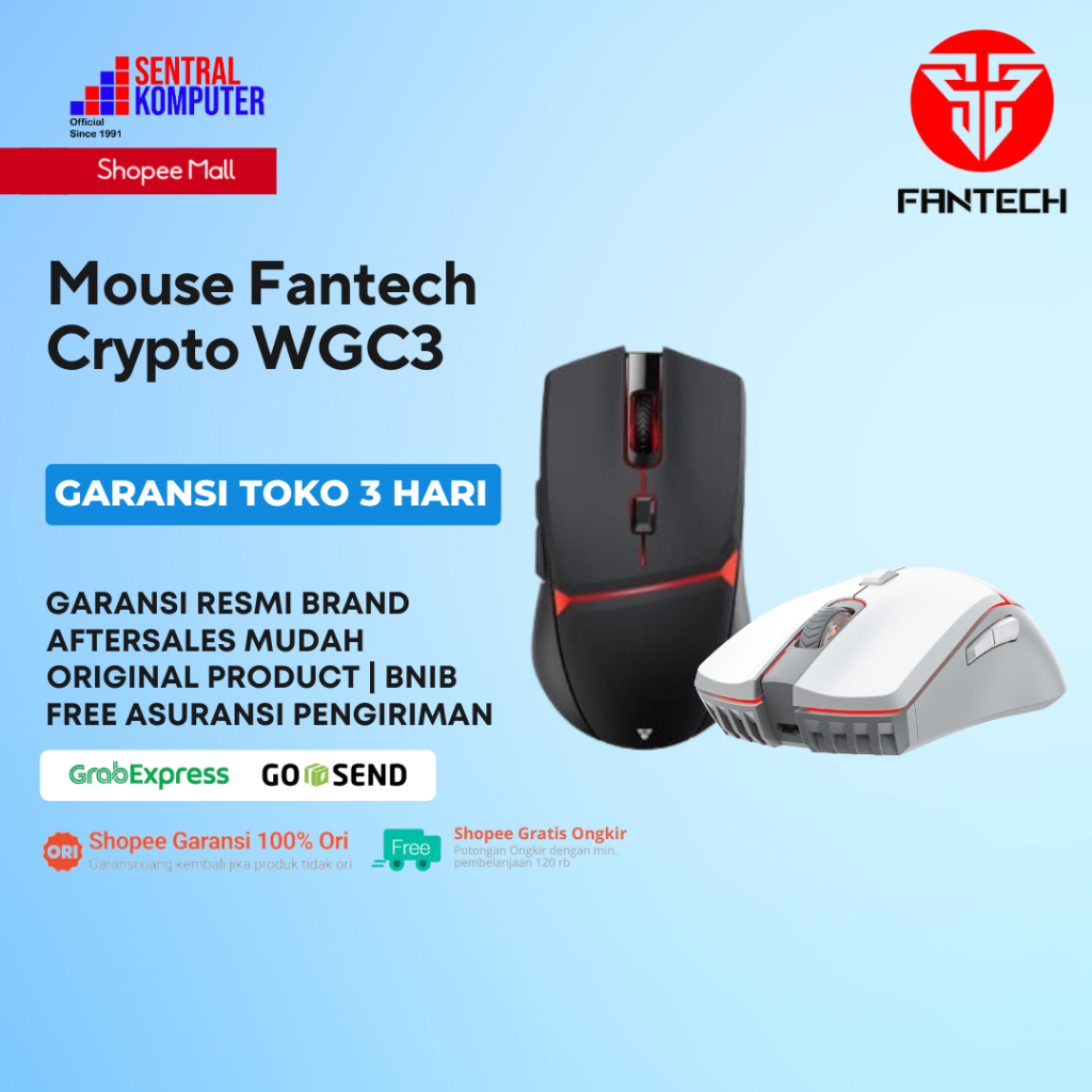Jual Fantech WGC3 / WGC-3 Crypto Hybrid Connection Wireless Gaming Mouse | Shopee Indonesia