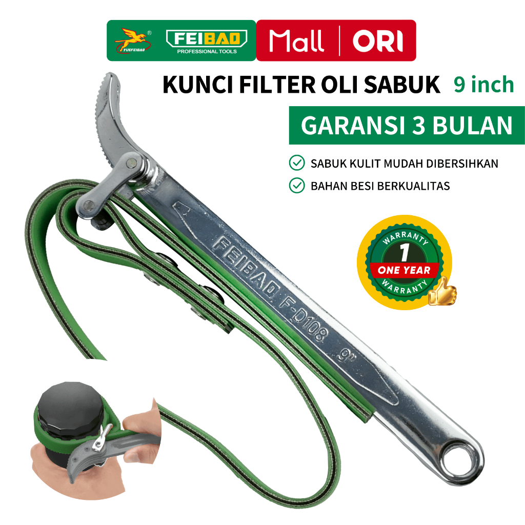 Jual Feibao Kunci Filter Oli Sabuk Kulit 9 Inch /Belt Strap Oil Filter ...
