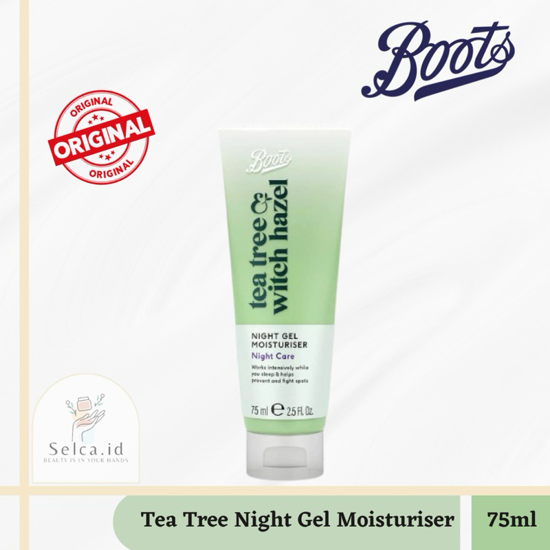 Jual Boots Tea Tree Witch Hazel Night Gel Moisturiser 75ml | Shopee ...