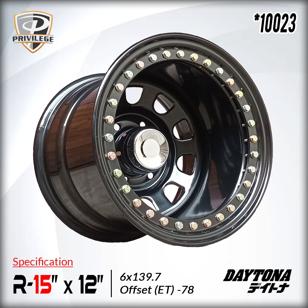Jual Velg DAYTONA OFFROAD Ring 15 Lebar 12 Baut PCD 6x139.7 Offset ET ...
