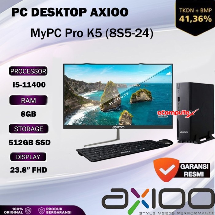 Jual PC DESKTOP MYPC PRO K5 (8S5-24) i5-11400 8GB/512GB SSD 23.8" WIN ...