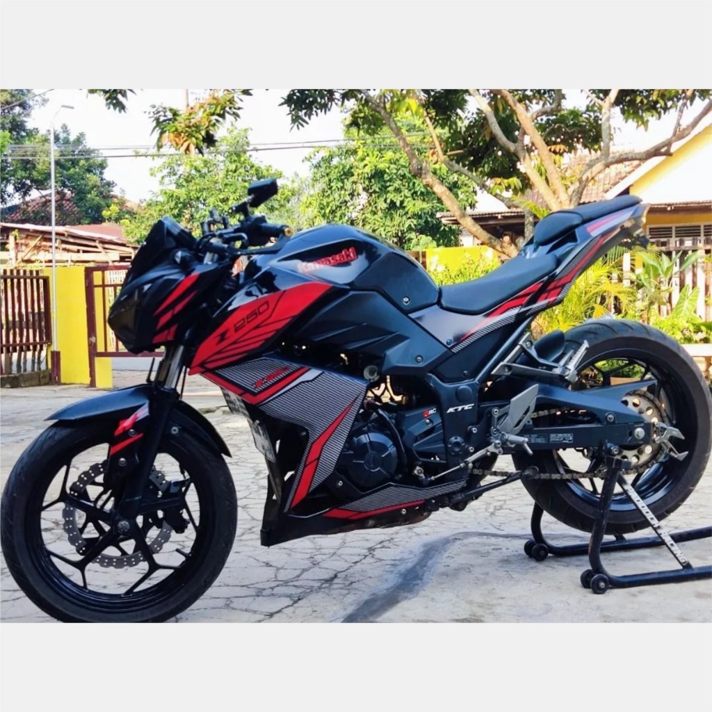 Jual Stikr Striping Kawasaki Ninja Z250 Grafis Carbon , Sticker Decal ...