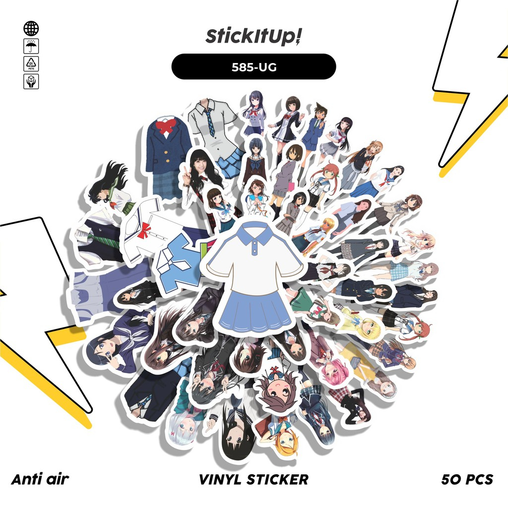 Jual COD50 Pcs Stiker Pack Uniform Girls Lucu Aesthetic Vynil ...