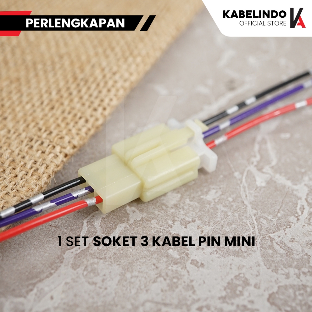 Jual Soket Sambung 3 Pin Kecil / Mini Socket Kabel Konektor Mobil Motor ...