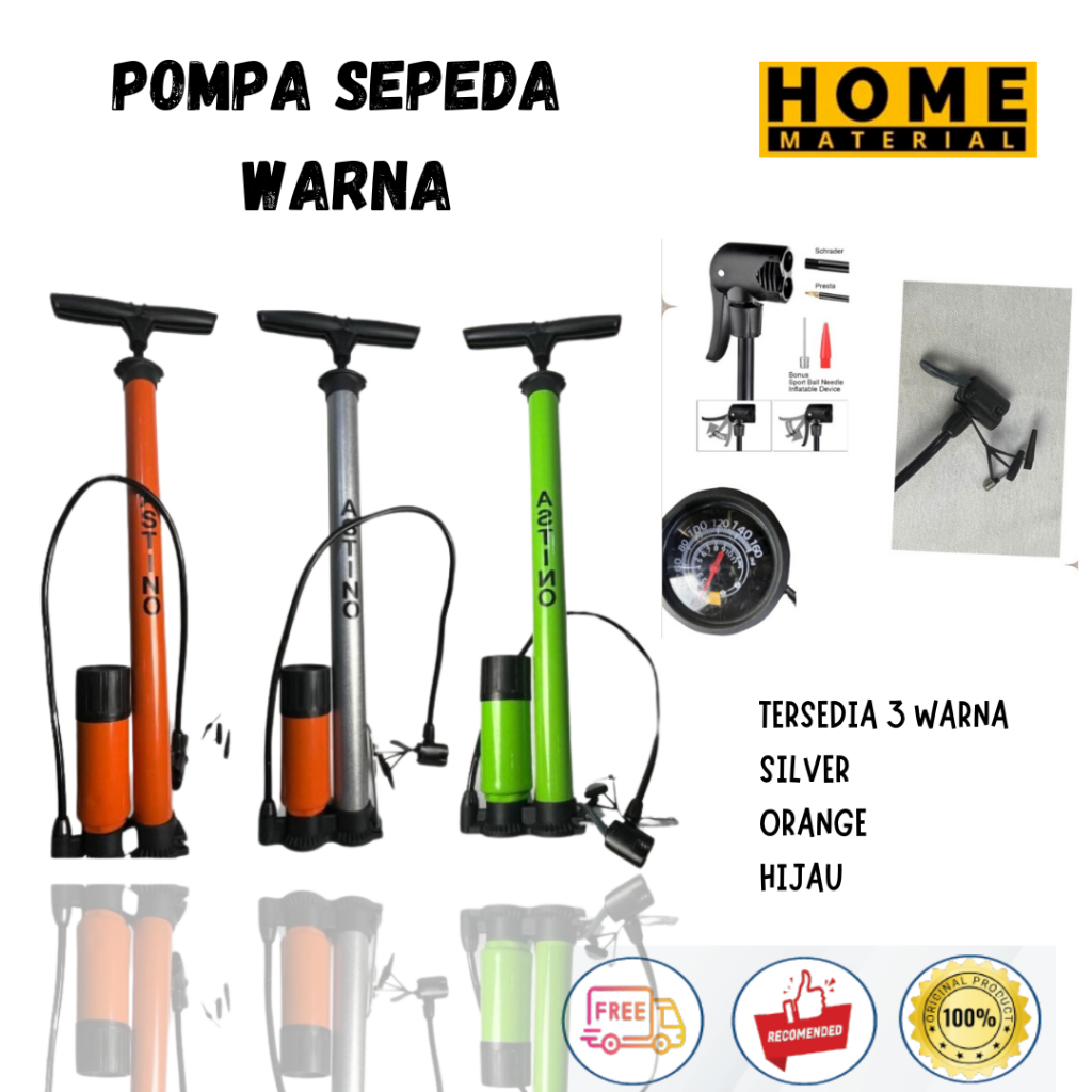 Jual Pompa Ban Tabung Astino Meter Sepeda, Motor, Mobil, Bola Manual ...