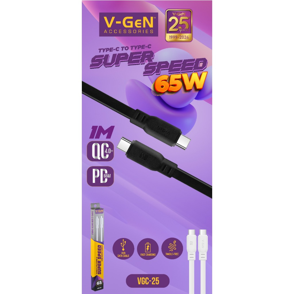 Jual Kabel Data Type C To Type C V-GeN VGC-25 Super Fast Charging QC 4. ...