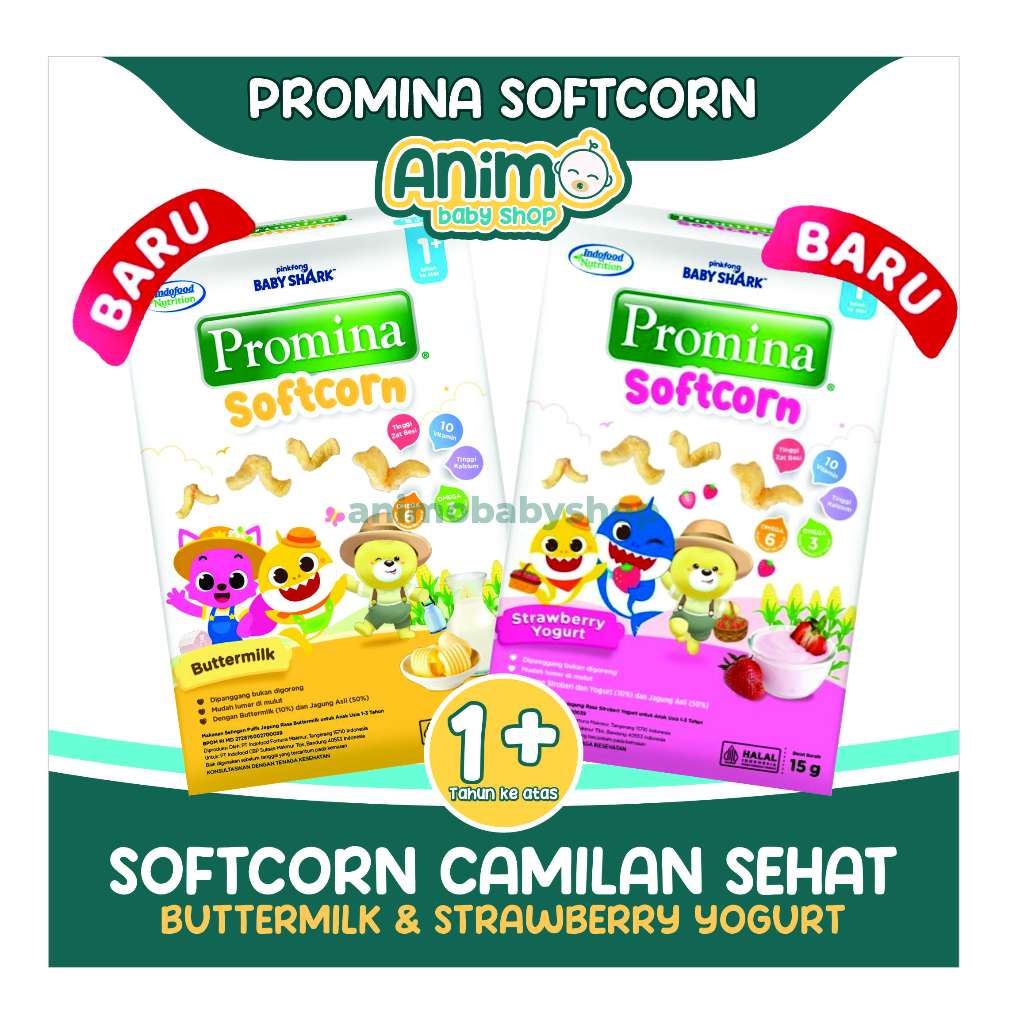 Jual Promina Softcorn strawrberry yogurt buttermilk 15g soft corn ...