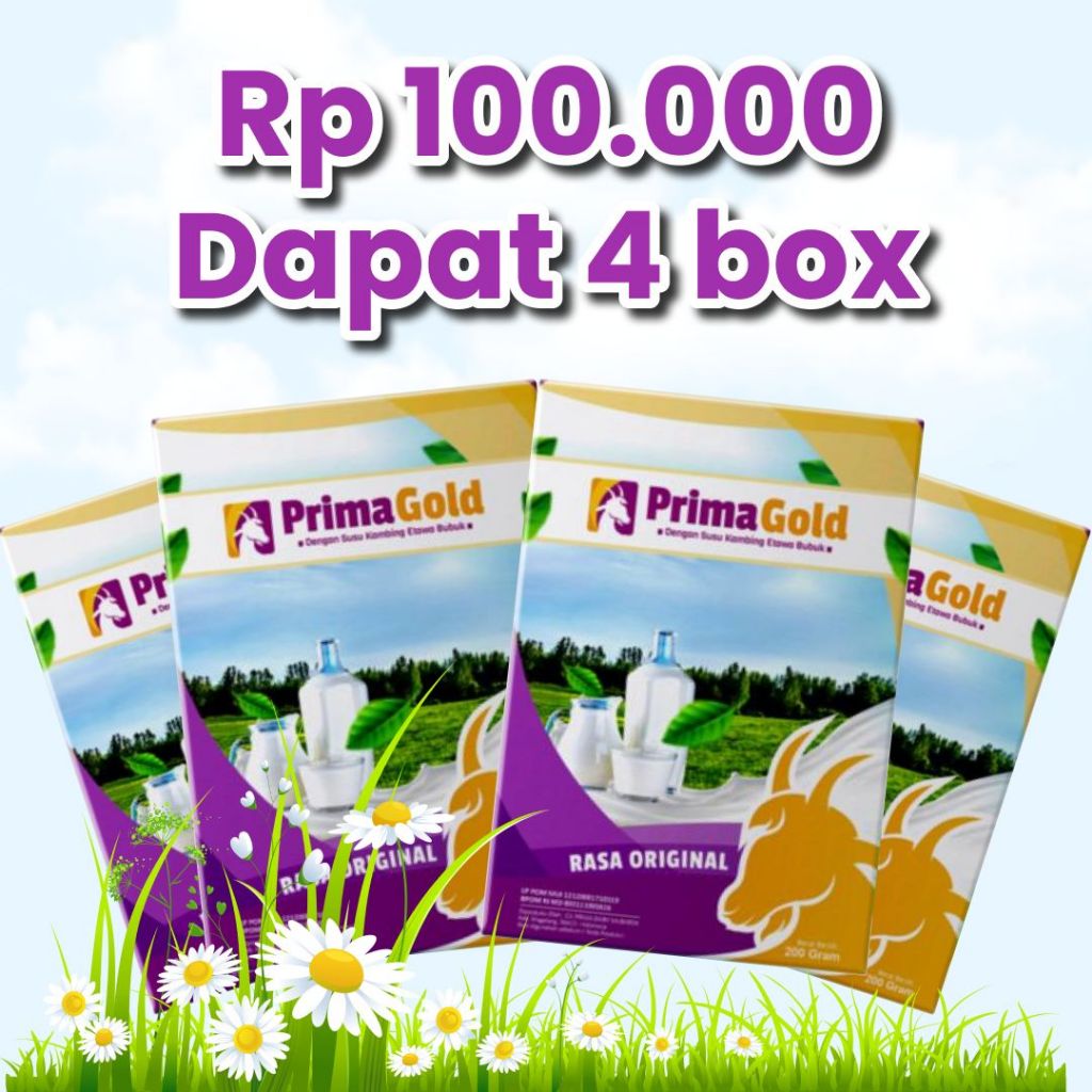 Jual 4 BOX Susu Kambing Etawa Murni Prima Gold 100% asli | Shopee Indonesia