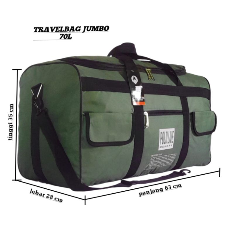 Jual Travel Bag JUMBO BIG SIZE 70 L tas besar POLO LIVE tas pulang ...