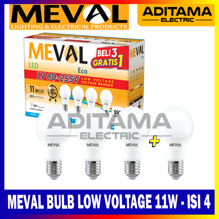Jual MEVAL LED BULB BOHLAM LOW VOLTAGE 11W 11 WATT - ISI 4 PCS | Shopee ...