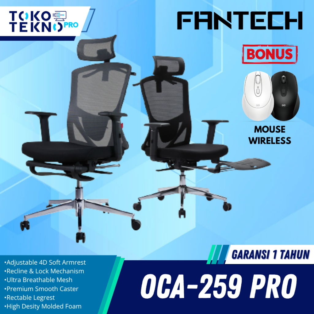 Jual Fantech OCA259 PRO / OCA-259 PRO Kursi Office Kantor Dengan ...