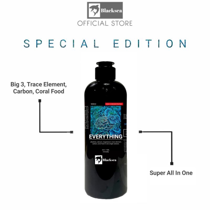Jual Blacksea Everything 500ml big3 coral food nopox bacteria trace element | Shopee Indonesia