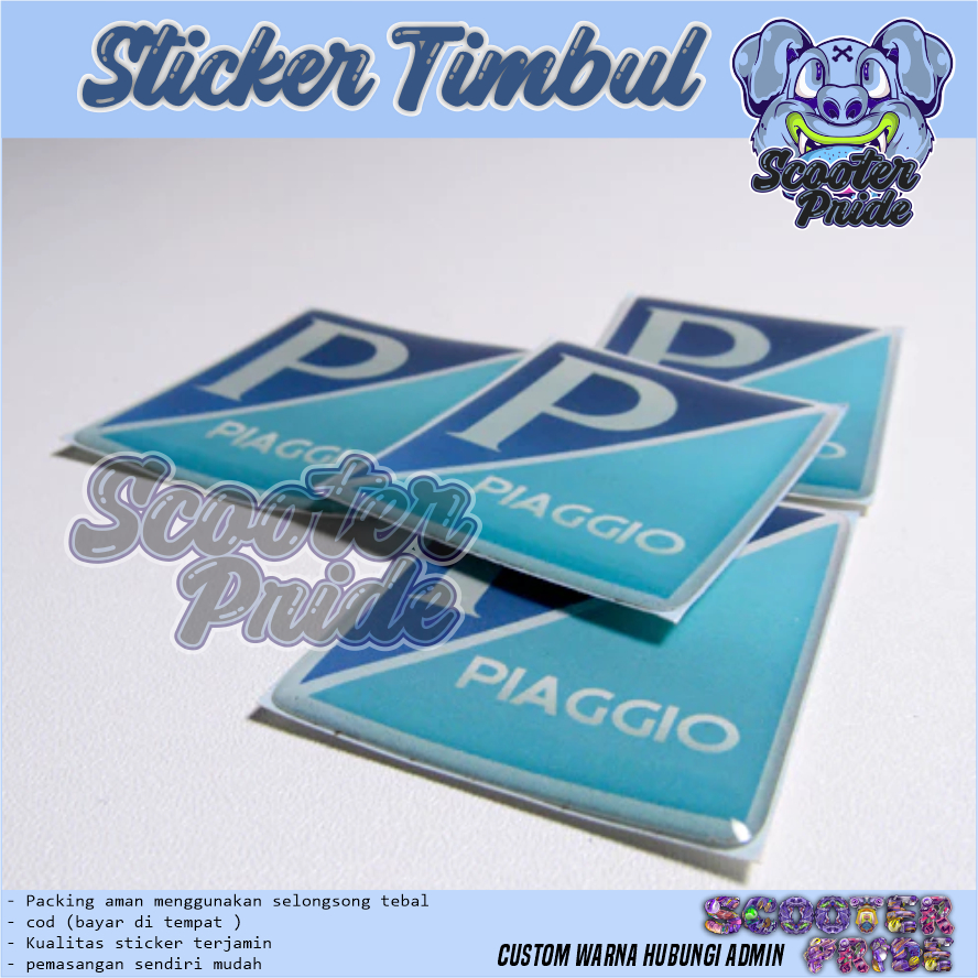 Jual STICKER TIMBUL MURAH STICKER TIMBUL LOGO VESPA LOGO PIAGGIO TIMBUL ...