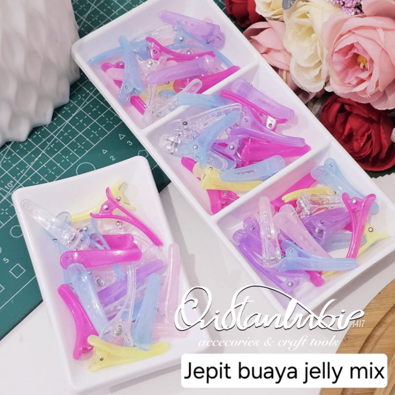 Jual Jepit buaya jepit rambut bebek Bening dan putih Dove Jepit buaya ...