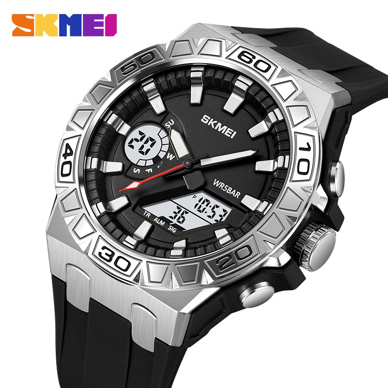 Jual Jam Tangan Pria Analog Digital SKMEI - 2276 - SILVER WHITE water ...