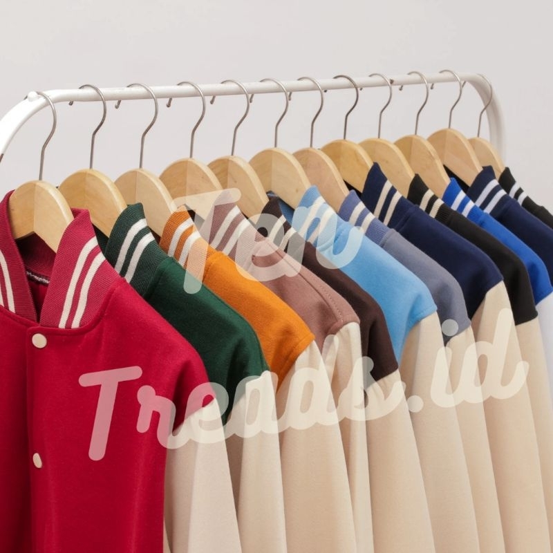 Jual JAKET BASEBALL VARSITY KANCING POLOS Size M-XXL UNISEX | Shopee ...