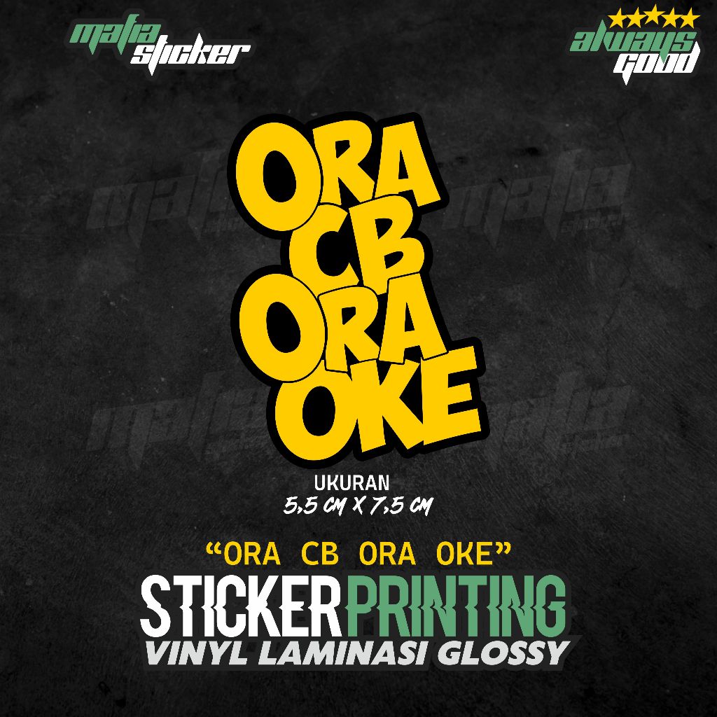 Jual STICKER/STIKER PRINT CUT ORA CB ORA OKE | Shopee Indonesia
