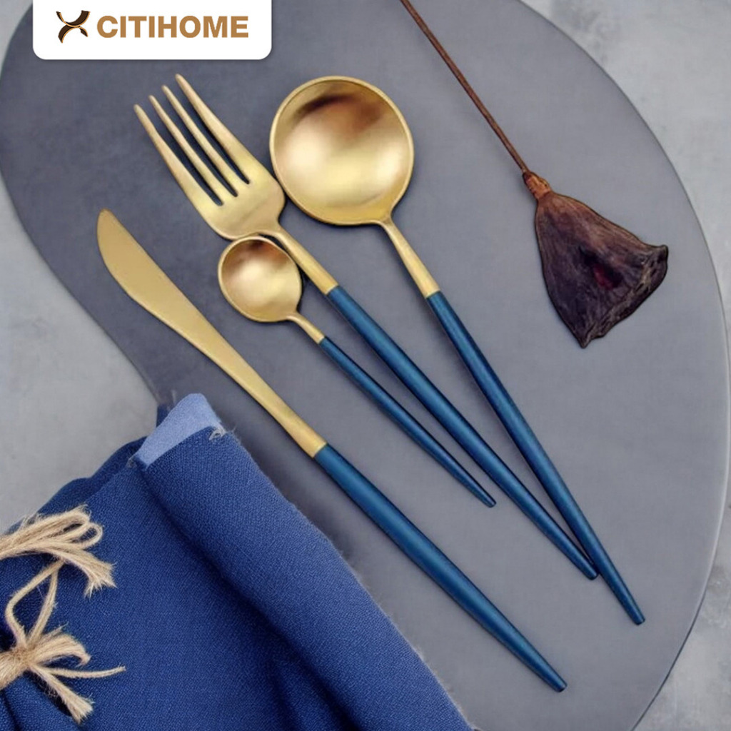 Jual Set Alat Makan Stainless Steel 4 Pcs Desain Elegan untuk Dekorasi ...
