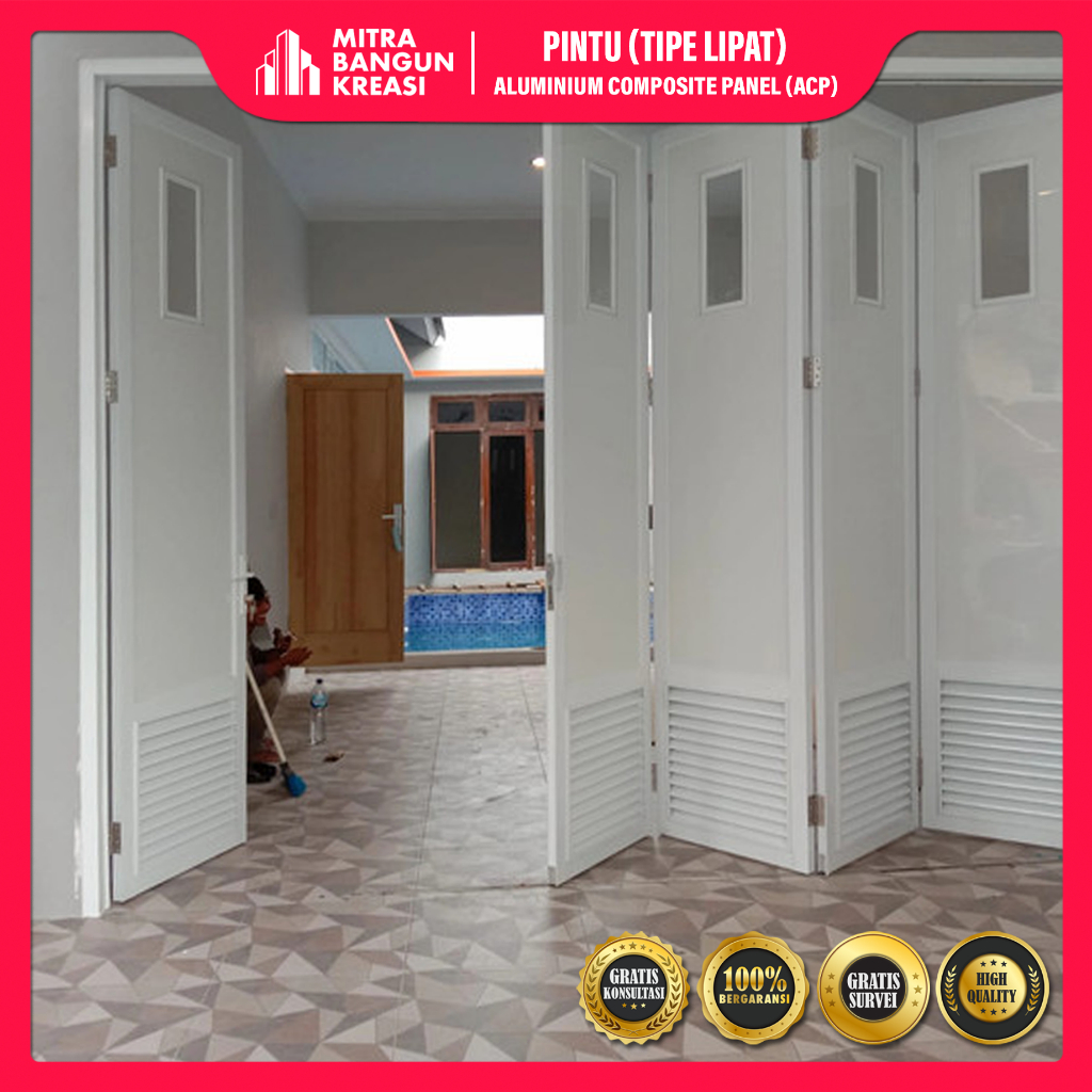 Jual Pasang Pintu Lipat Aluminium ACP Berkualitas Lengkap [JP006] | Shopee Indonesia