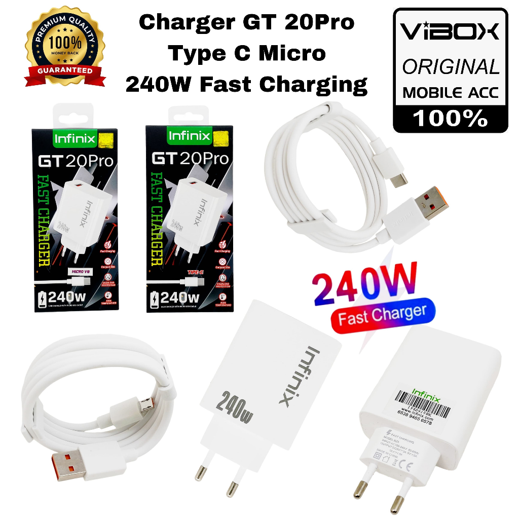 Jual Travel Charger Infinix GT 20pro 240W For Android Dan Type c Fast ...