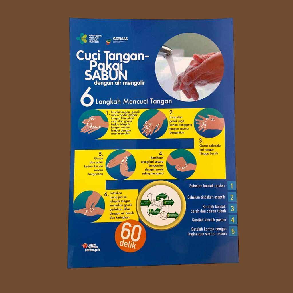 Jual Poster Cuci Tangan Nakes | Poster 60 Detik Mencuci Tangan Memakai ...