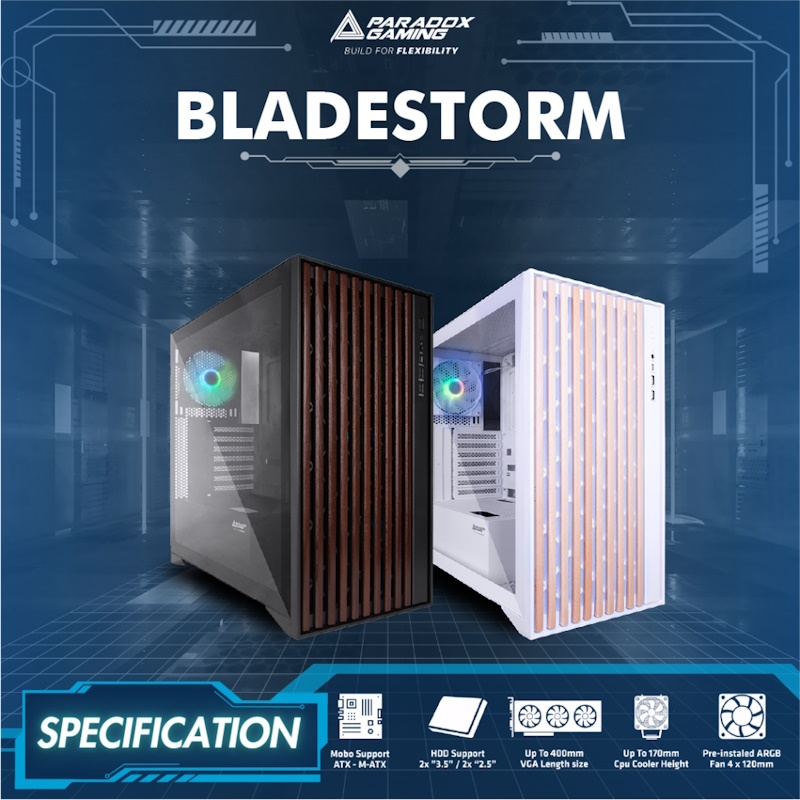 Jual PARADOX GAMING BLADE STORM | Aesthetic PC Case | Shopee Indonesia
