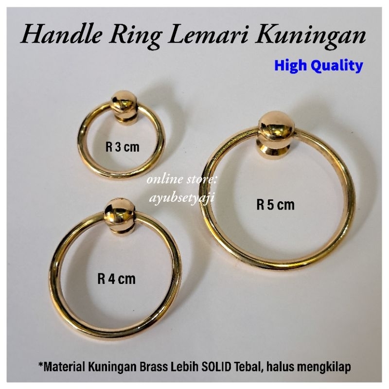 Jual Tarikan Laci RING KUNINGAN Ring 3cm Ring 4cm Ring 5cm antik Handle ...