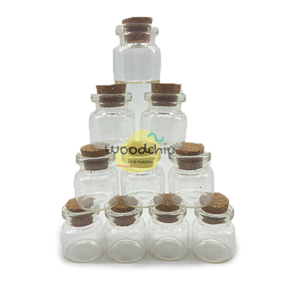 Jual BOTOL VIAL KACA MINI TUTUP GABUS CORK 5 ML WISH BOTTLE POLAROID ...