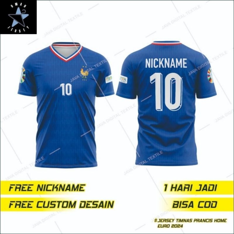 Jual Jersey Timnas France (Prancis) gratis request nick name 2024 Baju ...