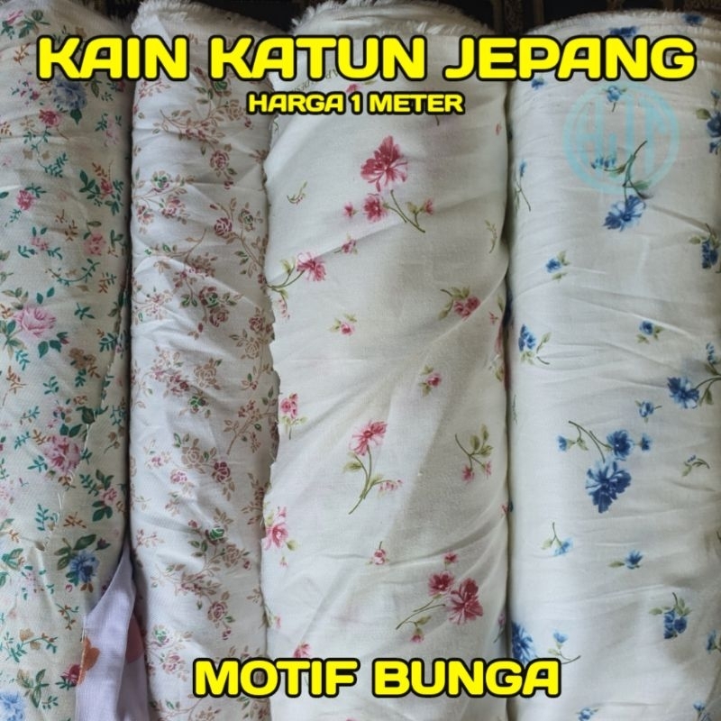 Jual Kain Katun Jepang Motif Bunga Tokai Senko – Adem & Lembut | HARGA ...