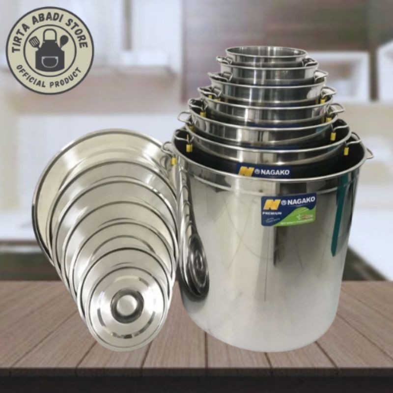 Jual Panci Besar Stock Pot Nagako Stainless Tebal / Dandang Oblong Air ...