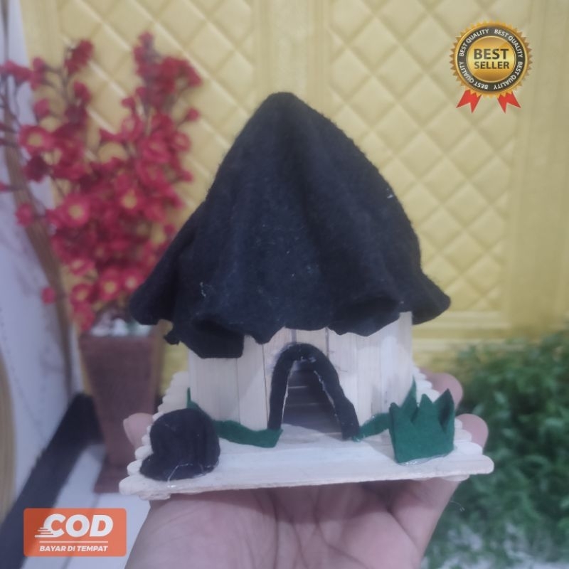 Jual miniatur stik es krim Hanoi rumah adat Papua prakarya | Shopee ...