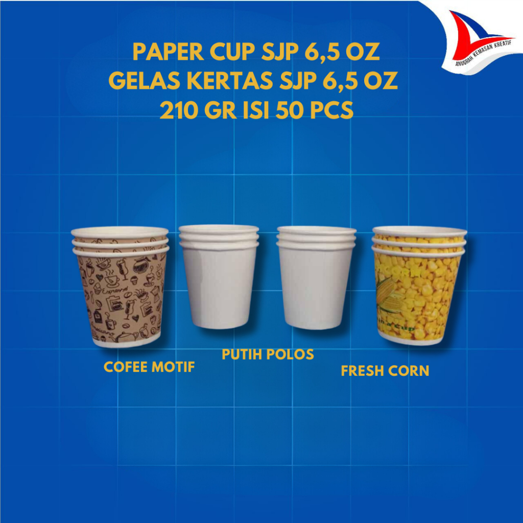 Jual Paper Cup Sjp 6,5 Oz Polos 210 Gsm / Gelas Kertas Kopi Isi 50 Pcs | Shopee Indonesia