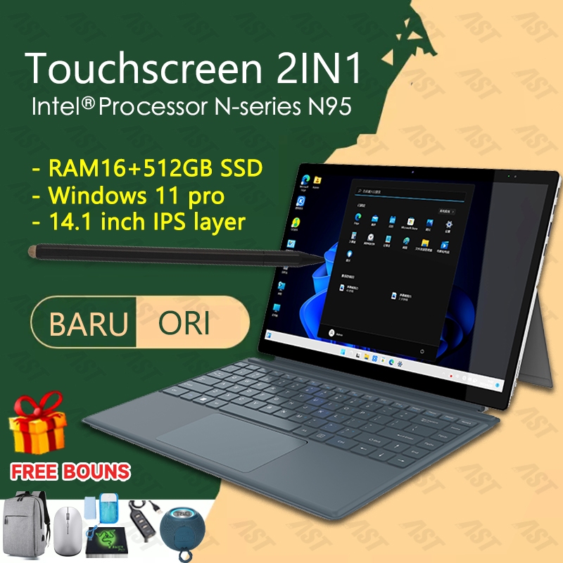 Jual AST laptop 2-in-1 touchscreen14 inch Intel N95 baru Ram16G+512GB ...