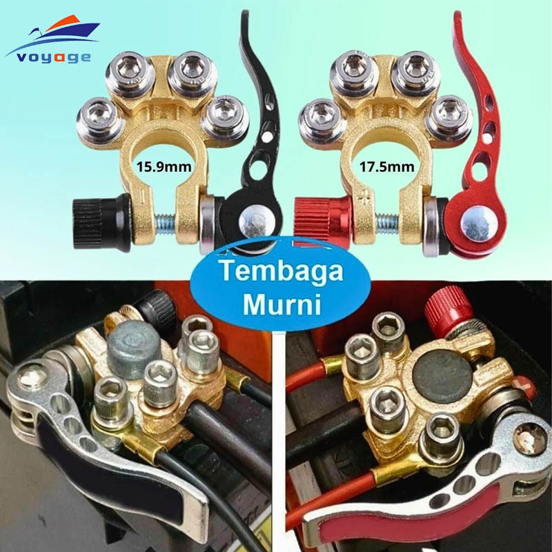 Jual 2pcs Terminal Kepala Aki Mobil Bahan KUNINGAN Klem Accu Mobil ...