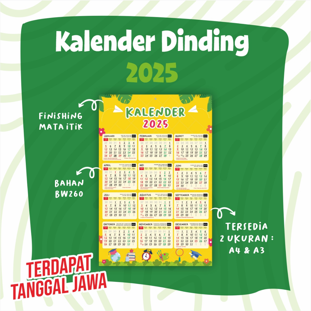Jual Kalender Dinding 1 Lembar 2025 (TEMA ANAK) | Shopee Indonesia